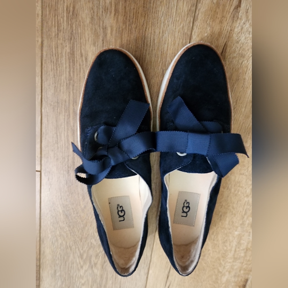 Ugg Carilyn Blue Suede Lace Up Sneaker Fashion Minima… - Gem